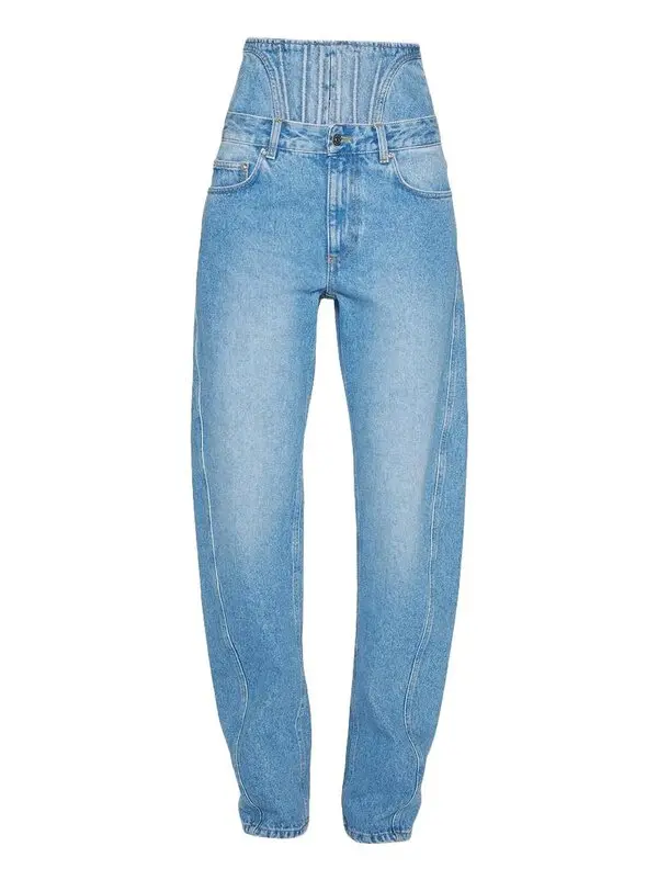 MUGLER High-waisted Corset Jeans - Blue