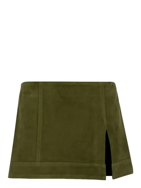 Zeynep Arçay X Camille Charrière Mini Suede Skirt - Green
