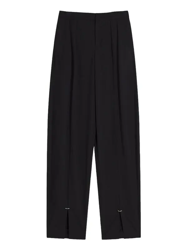MUGLER Pleated Split Hem Trousers - Black