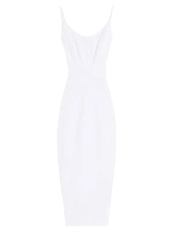MUGLER Knitted Midi Dress - White