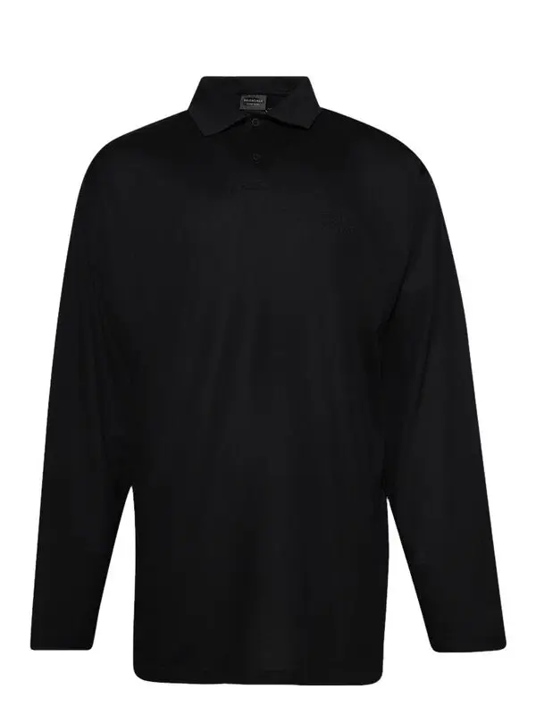 Balenciaga Long Sleeve Polo Top - Black