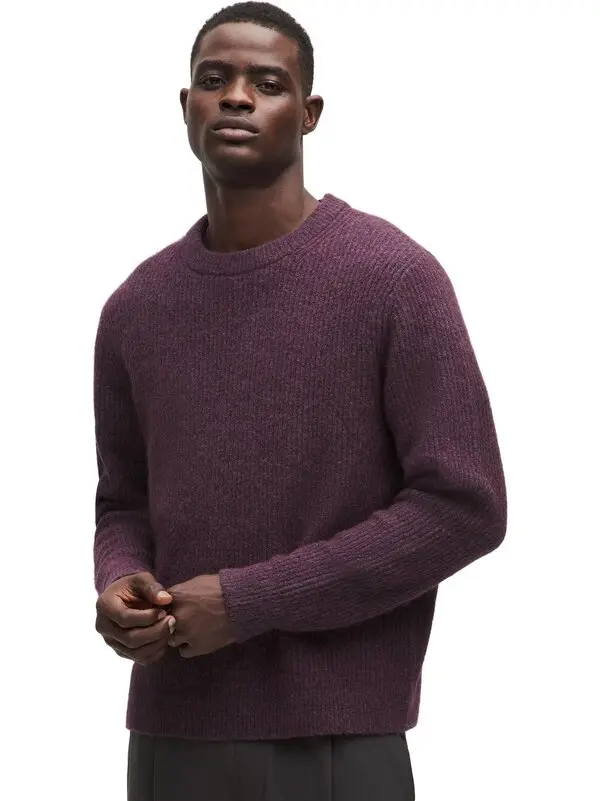 Lululemon Wool-blend Ribbed Sweater - Black Plum
