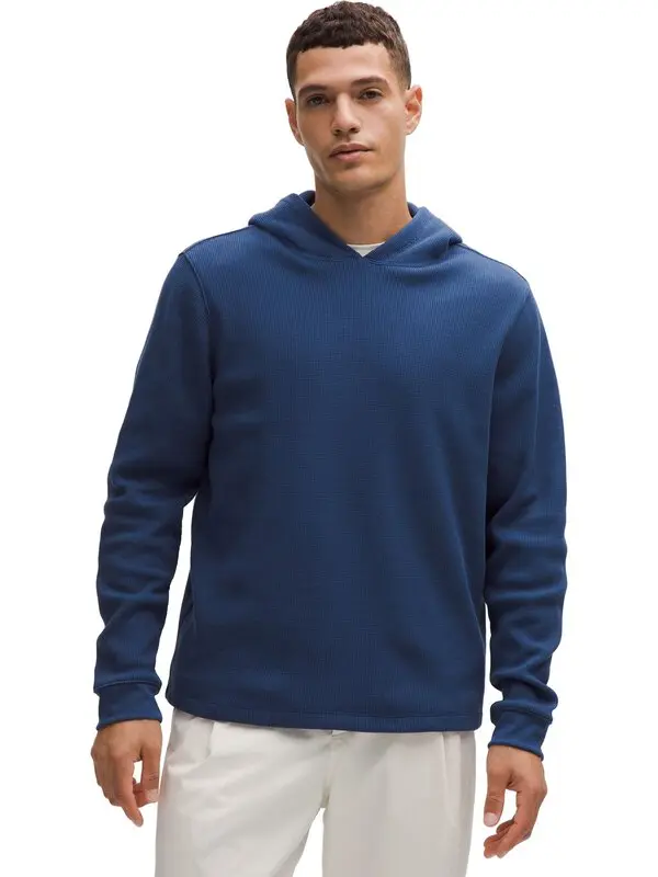 Lululemon Cotton-blend Waffle Knit Hoodie - Blue Twill