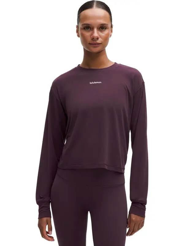 Lululemon Jersey Training Long-sleeve Shirt - Black Plum