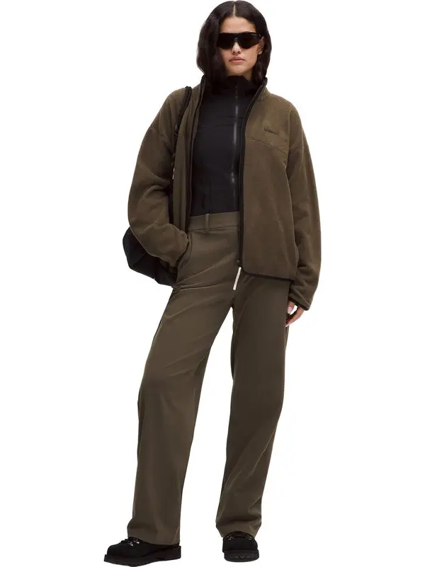 Lululemon High-rise Straight-leg Trousers - Olive Brown