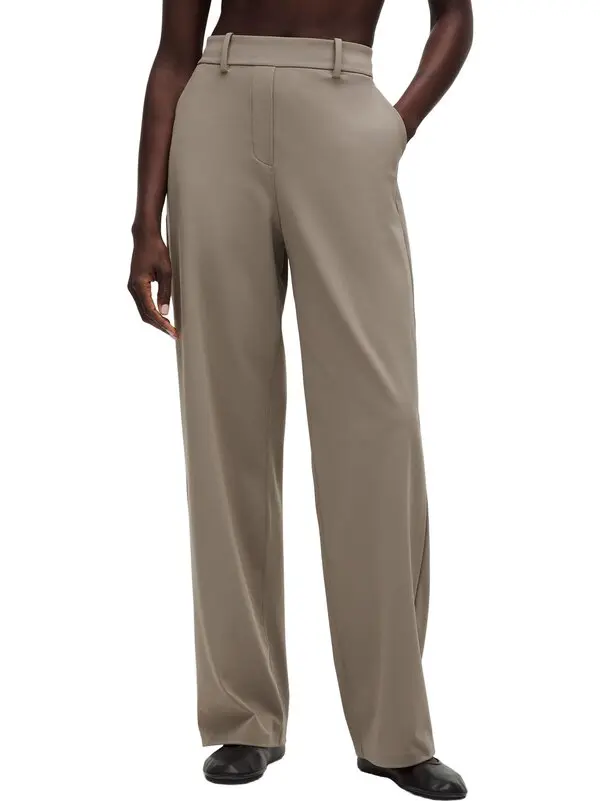 Lululemon High-rise Straight-leg Trousers - Warm Ash Grey