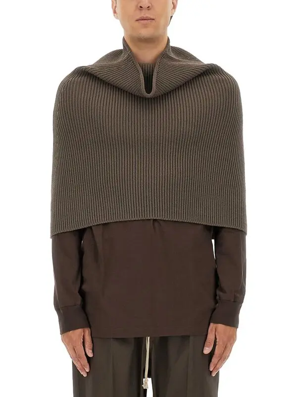 Rick Owens Knitted Cape - Grey