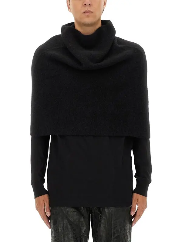 Rick Owens Knitted Cape - Black