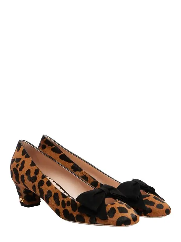 Valentino Garavani Bowow 45 Leopard-print Pumps - Brown