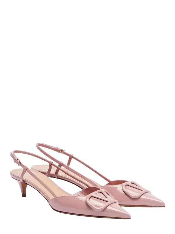 Valentino Garavani Vlogo Patent Leather Slingback Pumps - Pink