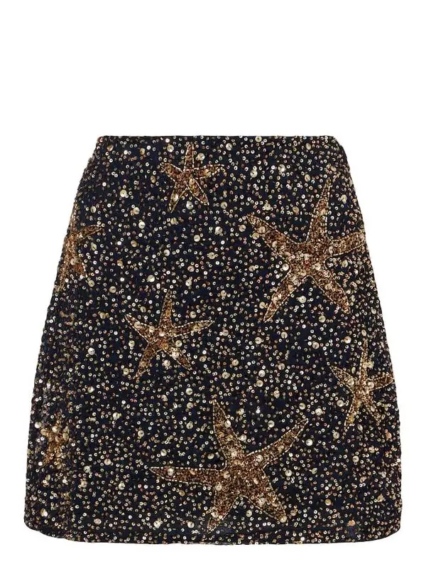 Rixo Minna Sequined Miniskirt - Blue