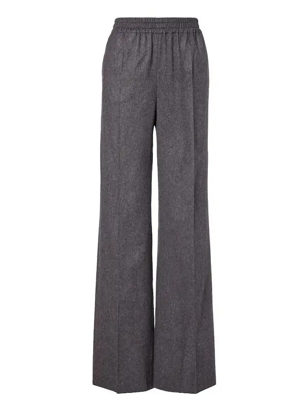 TOD'S High-rise Wool And Cashmere Wide-leg Pants - Grey