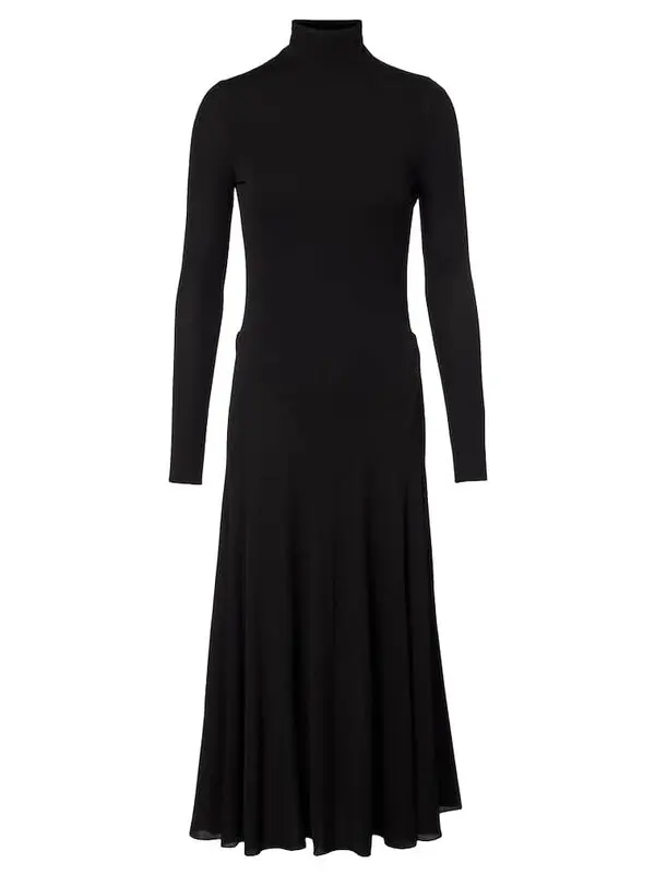 Alaïa Cutout Viscose Midi Dress - Black