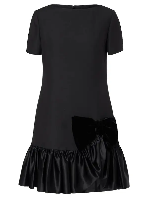 Valentino Garavani Crepe Couture Ruffled Minidress - Black