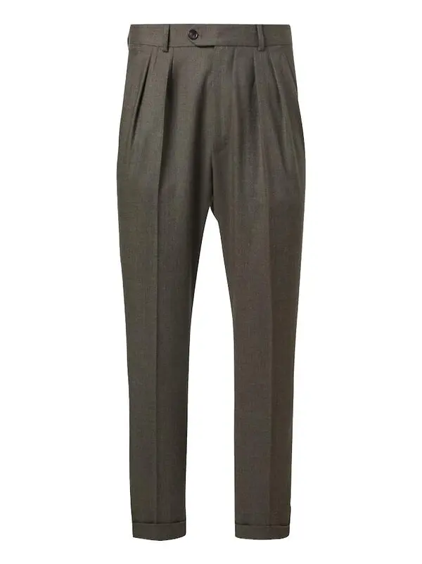 Loro Piana Stafford Virgin Wool Straight Pants - Grey