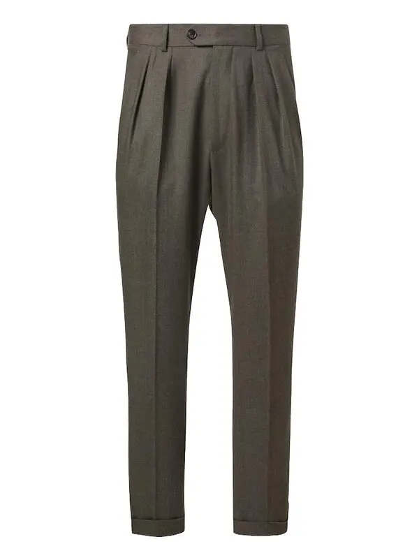Loro Piana Stafford Virgin Wool Straight Pants - Grey