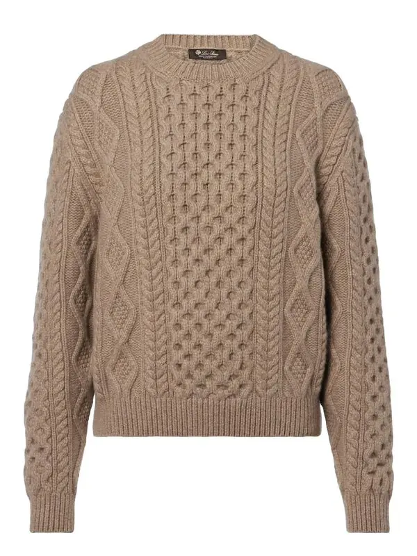 Loro Piana Eyre Aran Cashmere Sweater - Beige
