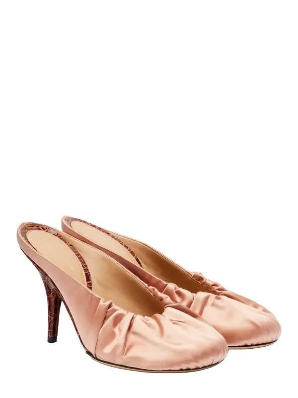Dries Van Noten 90 Satin Mules - Pink