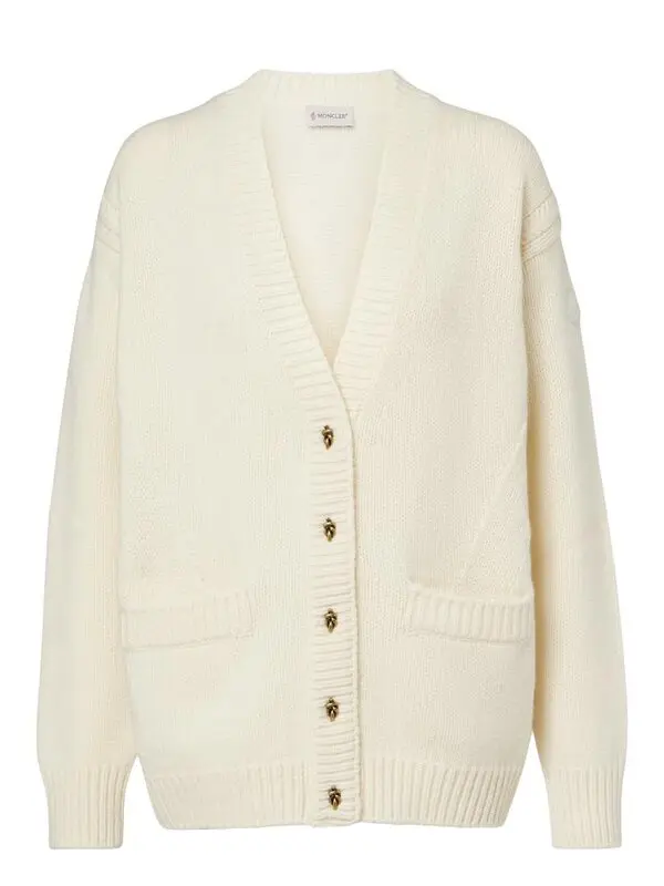 Moncler Wool And Cashmere Cardigan - White