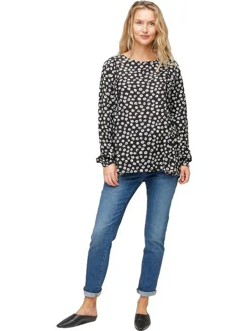 NOM MATERNITY Stella Maternity Blouse - Ditsy Print