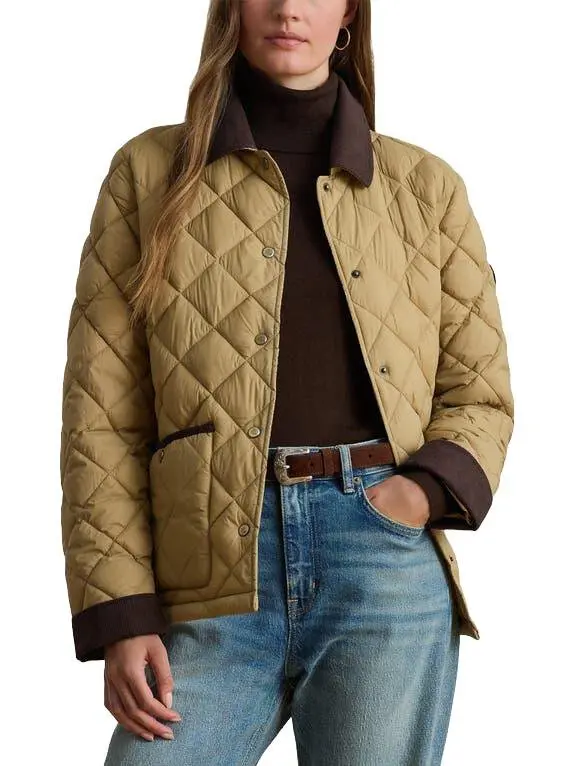 Ralph Lauren Diamond Quilted Jacket - Birch Tan