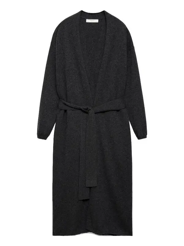 Mango Cashmere Long Cardigan - Charcoal