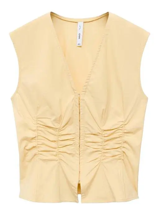 Mango Sleeveless Corset Top - Vanilla