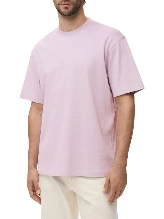 Mango Relaxed Fit Solid Cotton T-shirt - Pink