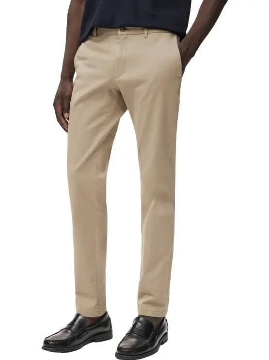 Mango Barna Slim Fit Stretch Twill Chino Pants - Beige
