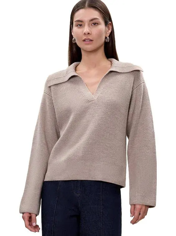 Rebecca Taylor Giselle Knit Wool Sweater - Camel