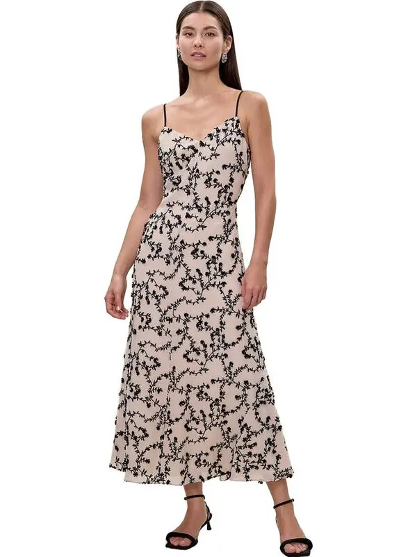 Rebecca Taylor Marisol Strappy Maxi Dress - Antique White/black