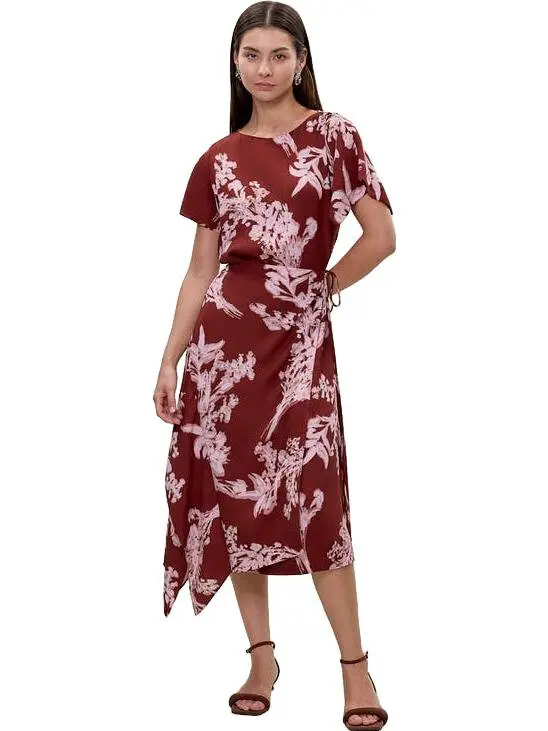 Rebecca Taylor Ciara Wrap Midi Dress - Aberdeen Combo