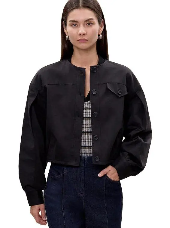 Rebecca Taylor Aria Twill Jacket - Black