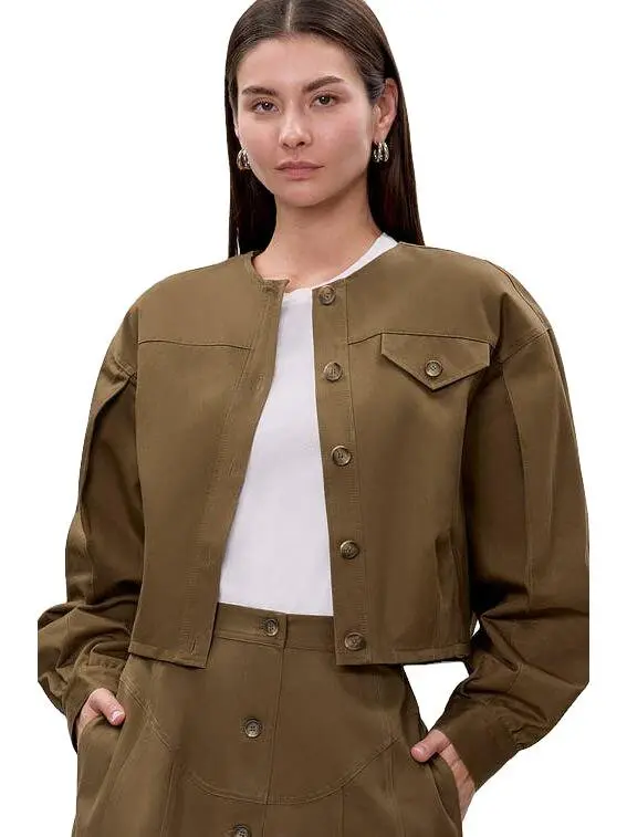 Rebecca Taylor Aria Twill Jacket - Olive