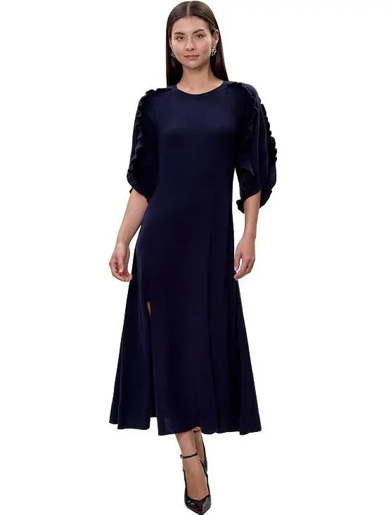 Rebecca Taylor Kaia Tea Length Sweater Dress - Navy