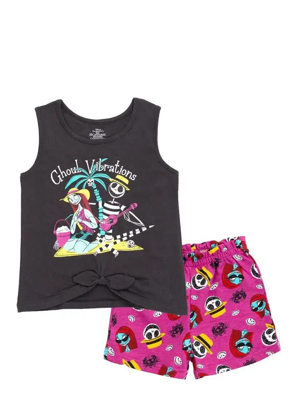 Disney Tank Top And French Terry Shorts Set - Gray