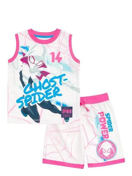 MARVEL Ghost-spider Tank Top And Shorts Set - White