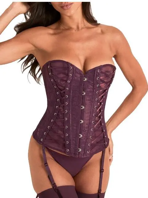 ADORE ME Nikita Unlined Boned Corset - Dark Purple