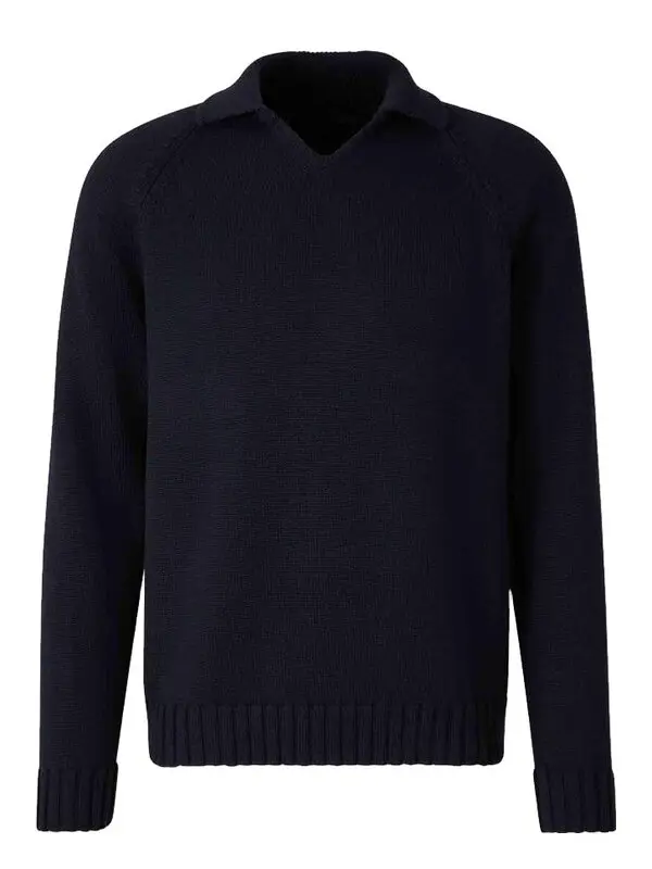 ZANONE Wool Knit Sweater - Dark Denim Blue