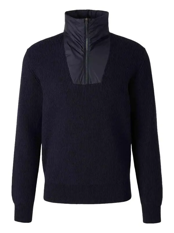 Herno High Neck Wool Jersey - Navy Blue