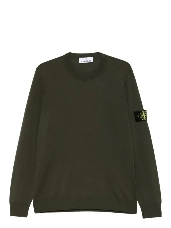 Stone Island Lightweight Wool Crew Neck Pullover - Green