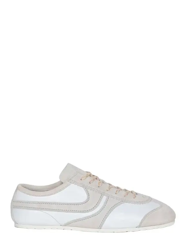 Dries Van Noten Leather Sneakers With Suede Inserts - White