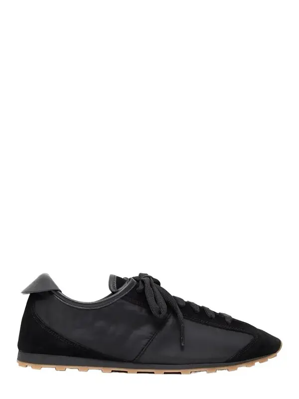 Jacquemus Le Tennis Hydro-treated Suede And Nylon Sneakers - Black