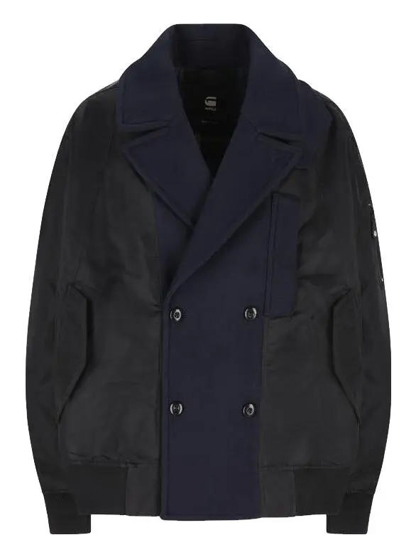 G-star Raw Double-breasted Jacket In Recycled Polyamide - Dk Black