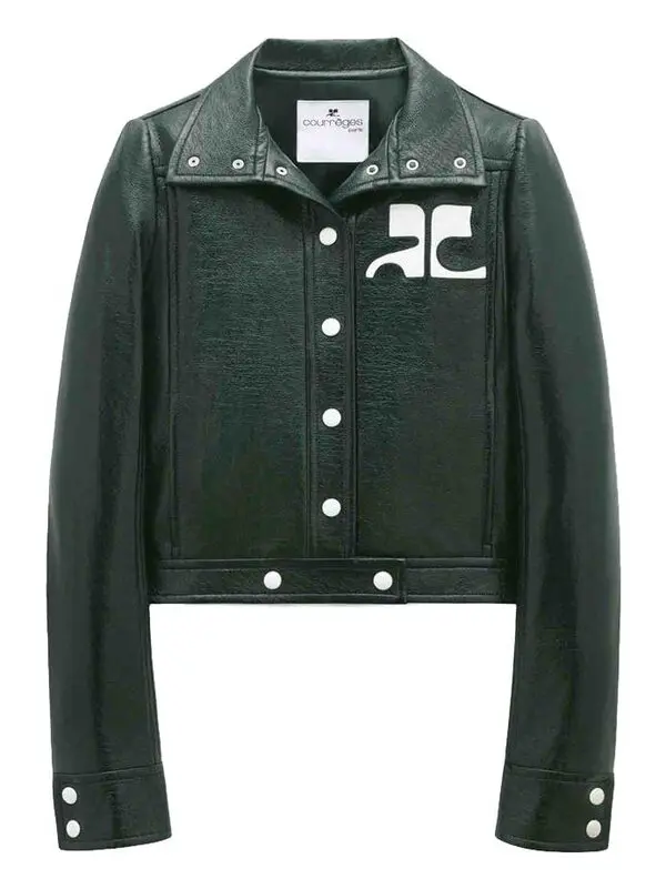 COURREGES Vinyl Biker Jacket - Jungle Green