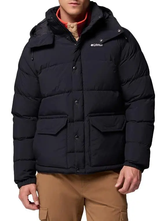 Columbia Wallowa Water Repellent Down Puffer Jacket With Removable Hood - Black