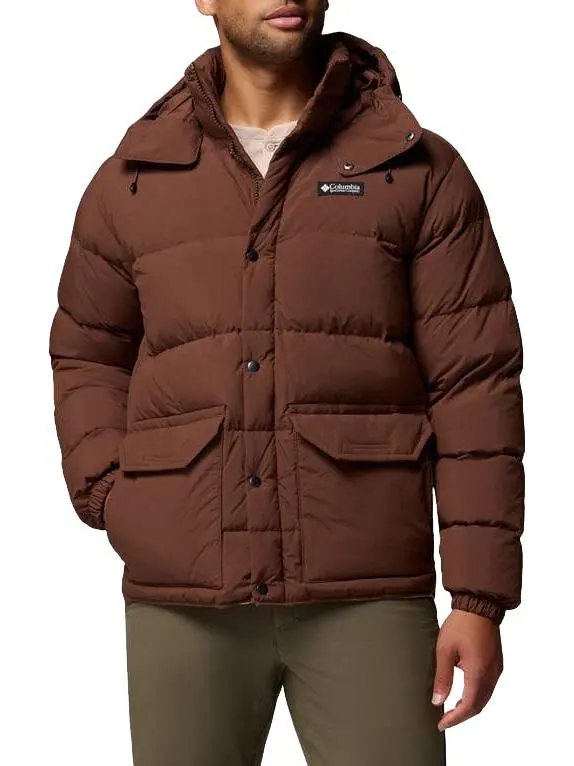 Columbia Wallowa Water Repellent Down Puffer Jacket With Removable Hood - Tobacco