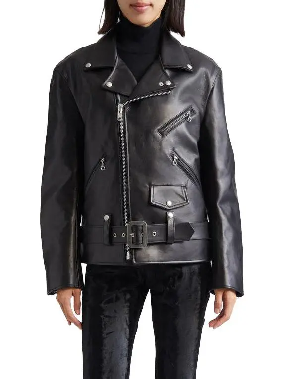 Junya Watanabe Leather Biker Jacket - Black
