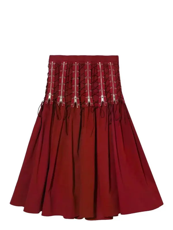 UNDERCOVERISM High-waisted Pleated Skirt - Red