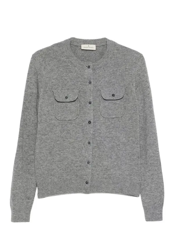 Bruno Manetti Double-pocket Wool Cardigan - Grey